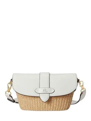 Ralph Lauren Raffia And Leather Crossbody Bag - Beige