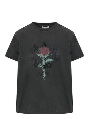 GANNI Printed T-shirt - Grey