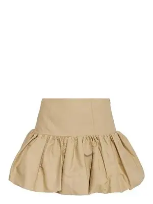 GANNI Ruched Mini Skirt - Beige