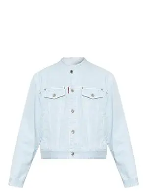Dsquared2 Denim Trucker Jacket With Pockets - Light Blue