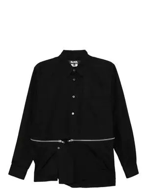 Comme Des Garçons Zip-detail Cotton Shirt - Black