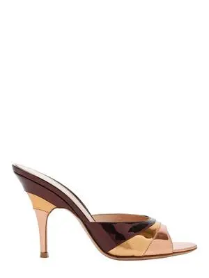 GIANVITO ROSSI Leather Mules - Metallic