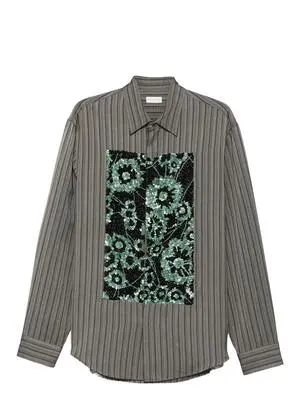 Dries Van Noten Caper Embroidered Shirt - Grey