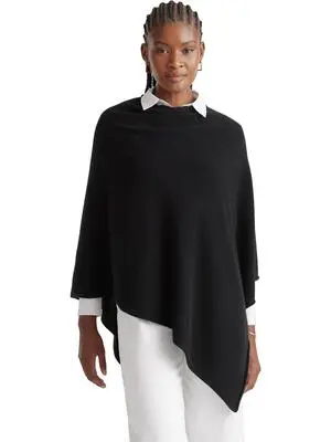 Quince Mongolian Cashmere Poncho - Black