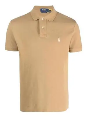 Polo Ralph Lauren Sleeve Mesh Polo Shirt Cafe Tan