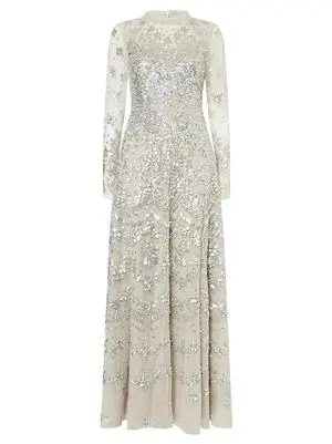 NEEDLE & THREAD Sequin-embellished Gown - Seafoam