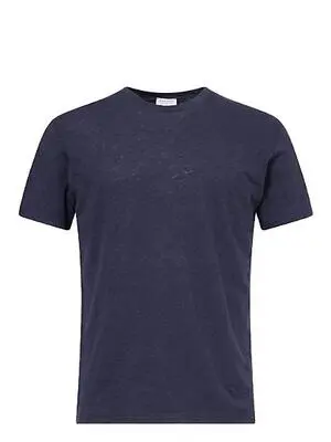 Sunspel Short-sleeve Cotton-linen T-shirt Xxl - Navy