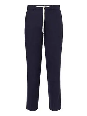 Paige Straight-leg Linen-blend Trousers - Deep Anchor