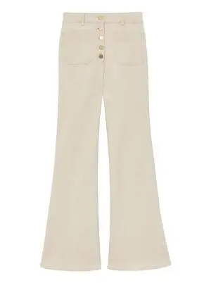 REISS Cali Flared Denim Jeans Ecru