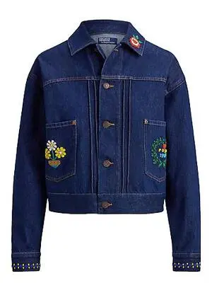 Polo Ralph Lauren Embroidered Relaxed-fit Denim Trucker Jacket - Napola Wash