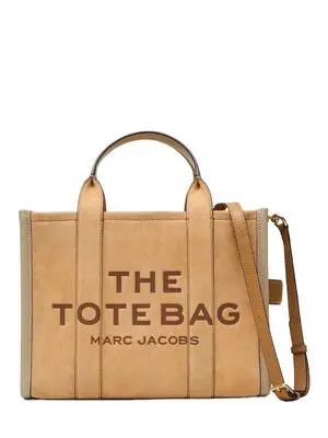 Marc Jacobs Suede Leather Blocked Medium Tote Bag Sahara