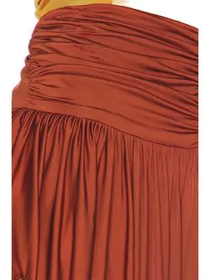 Balmain Pleated Fluid Jersey Pants Rouge Ocre