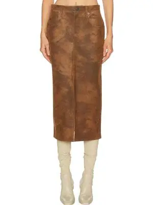 Isabel Marant Étoile Bisane Leather Skirt - Brown
