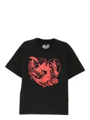 MELT Graphic-print Round Neck T-shirt - Black