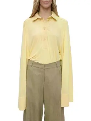 Christopher Esber Deconstruct Long-sleeve Polo Shirt - Yellow