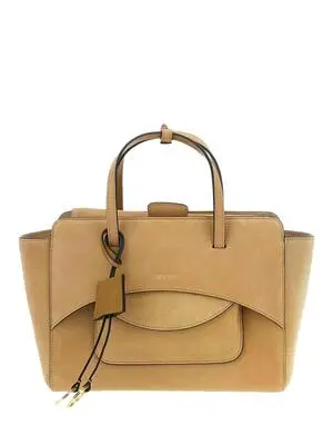 HIDESINS Flap Suede Tote Bag - Neutrals