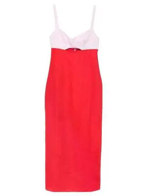 CALA DE LA CRUZ Nara Cut-out Midi Dress - Red