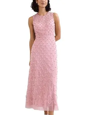 PHASE EIGHT Beaded Midaxi Dress - Pale Pink