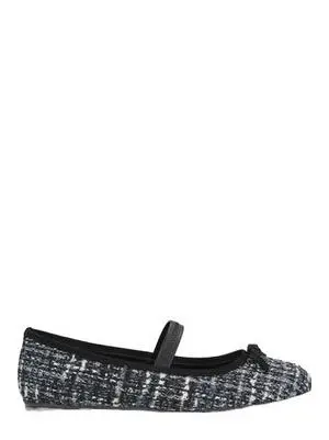 OVYE Ballet Flats With Tweed And Metallic Detail - Blue