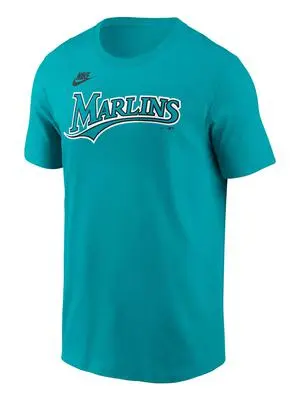 Nike Florida Marlins Cooperstown Wordmark Mlb T-shirt - Blue