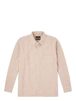 BEAMS Button-down Seersucker Checked Cotton And Linen-blend Shirt - Red