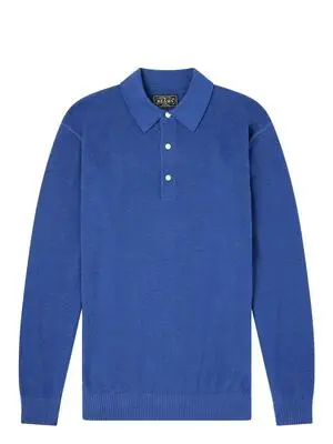 BEAMS Beams Plus - Cotton-Blend Piqué Polo Shirt - Men - Blue - S
