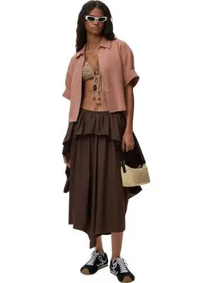 Loewe Suede Short Sleeve Shirt - Light Pink