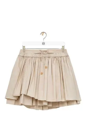 Loewe Cotton Poplin Mini Skirt - Light Beige