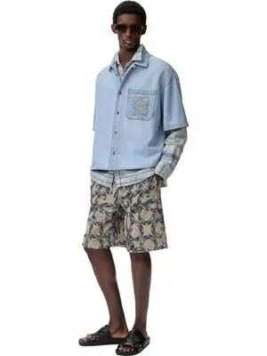 Loewe Short Sleeve Shirt In Denim - Washed Blue