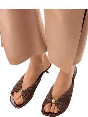 Loewe Pebble Soft Slide - Dark Brown
