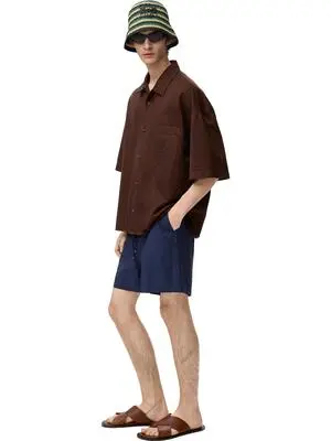 Loewe Cotton Blend Shorts - Navy Blue