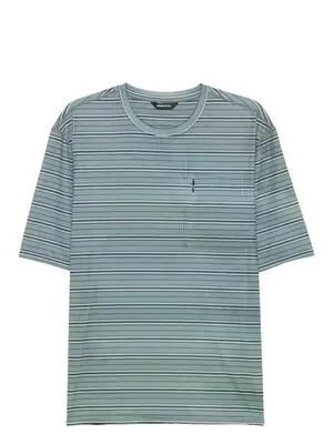 HIKING PATROL Striped Zip-pocket T-shirt - Green