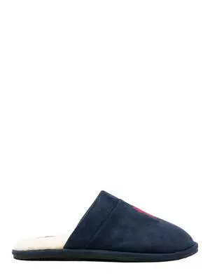Polo Ralph Lauren Embroidered Logo Slippers - Blue