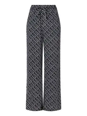 DONDE ESTEBAN Estrellitas Y Olas Printed Straight-leg Pants - Black
