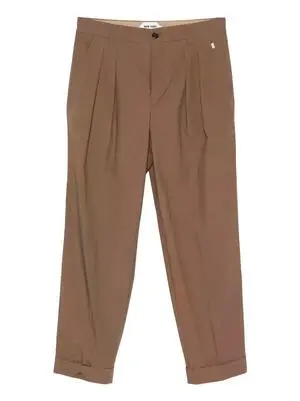 NEW YORK RESIDENT Pleated Turn-up Trousers - Brown