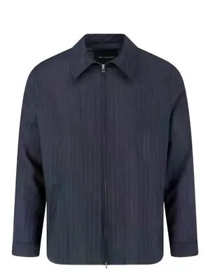 WHITE SAND Striped Zip Jacket - Blue
