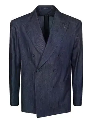 Tagliatore Double-breasted Peak-lapel Jacket - Blue