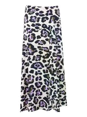 Essentiel Antwerp Animalier-print Pleated Midi Skirt - Neutrals