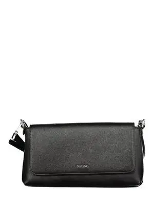 Calvin Klein Saffiano Leather Shoulder Bag - Black