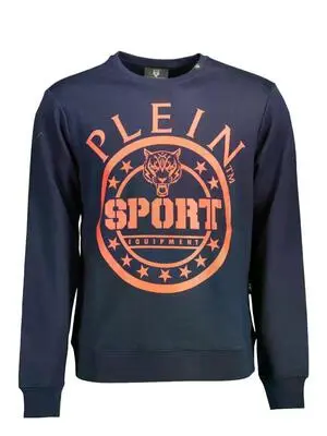 PLEIN SPORT Tiger-print Crew-neck Sweater - Blue
