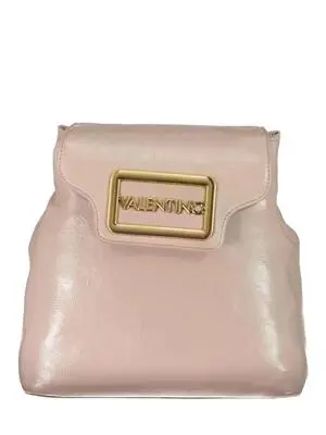 MARIO VALENTINO Logo-plaque Leather Backpack - Pink