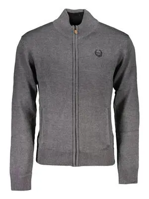 GIAN MARCO VENTURI VINTAGE Elbow-patch Zip-up Sweater - Grey