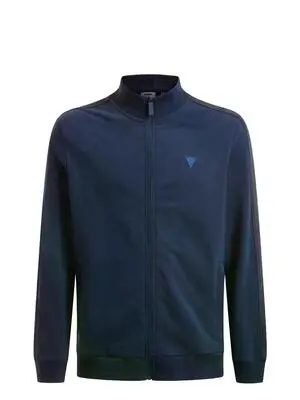 Guess Zip-up Logo-tape Sweatshirt - Blue