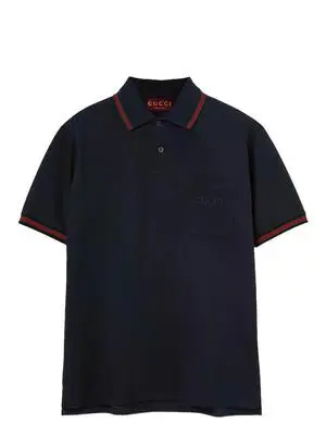 GUCCI Web-trim Embroidered Polo Shirt
