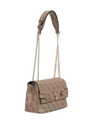 Guess Monogram Shoulder Bag - Brown
