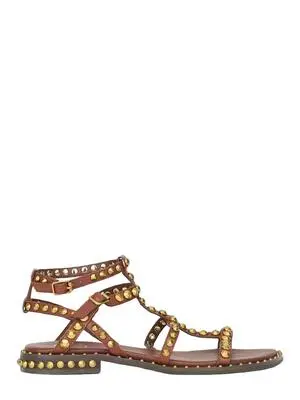 Ash Stud-embellished Flat Sandals - Brown