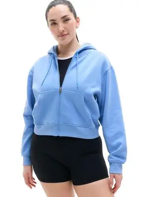 Athleta Forever Fleece Full Zip Sweatshirt Waterfall