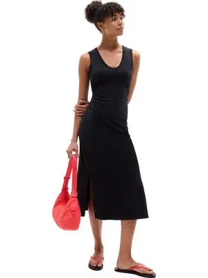 Athleta Essential V-Neck Midi Dress Black