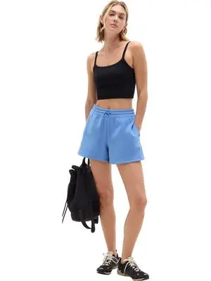 Athleta Forever Fleece Mid-rise 4" Shorts - Waterfall