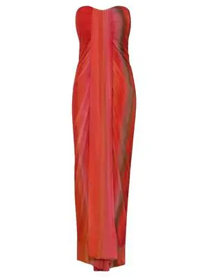 BAOBAB Cascading Slit Maxi Dress - Red